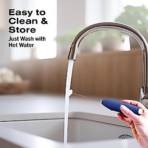 Bean Envy Milk Frother Handheld for Coffee - Electric Hand Blender, Mini Drink Mixer Whisk & Coffee Foamer Wand with Stand for Lattes, Cappuccino, Matcha and Hot Chocolate - Kitchen Gifts - Blue