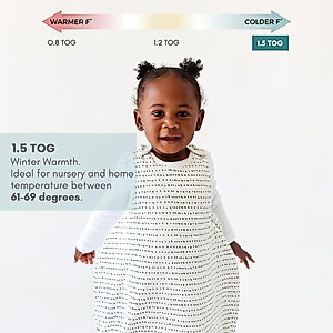 Tealbee Dreambag: Rayon made from Bamboo, Organic Cotton Baby Sleep Sack Universal Fit 6-24 months - 1.2 TOG All Season Baby Wearable Blanket - 2-way zipper - Brushed Dots