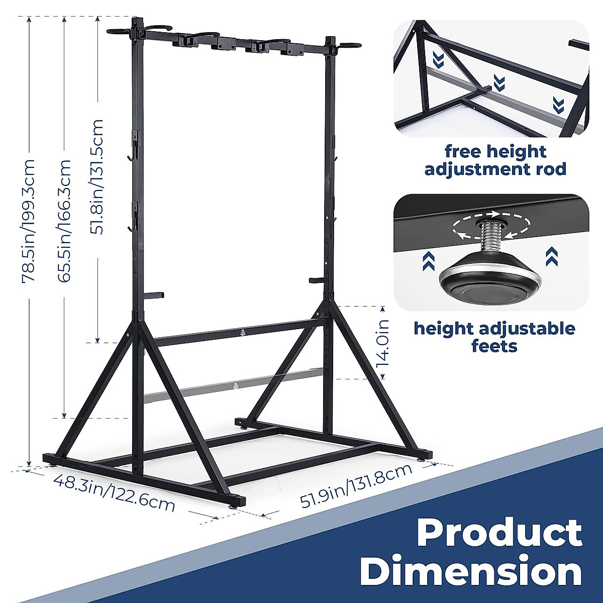 DEERFAMY Freestanding Bike Storage Rack Max 8 Bikes, 600Lbs Load Capacity, Heavy-Duty Solid Steel Bike Racks for Garage for Home and Garage Organizer