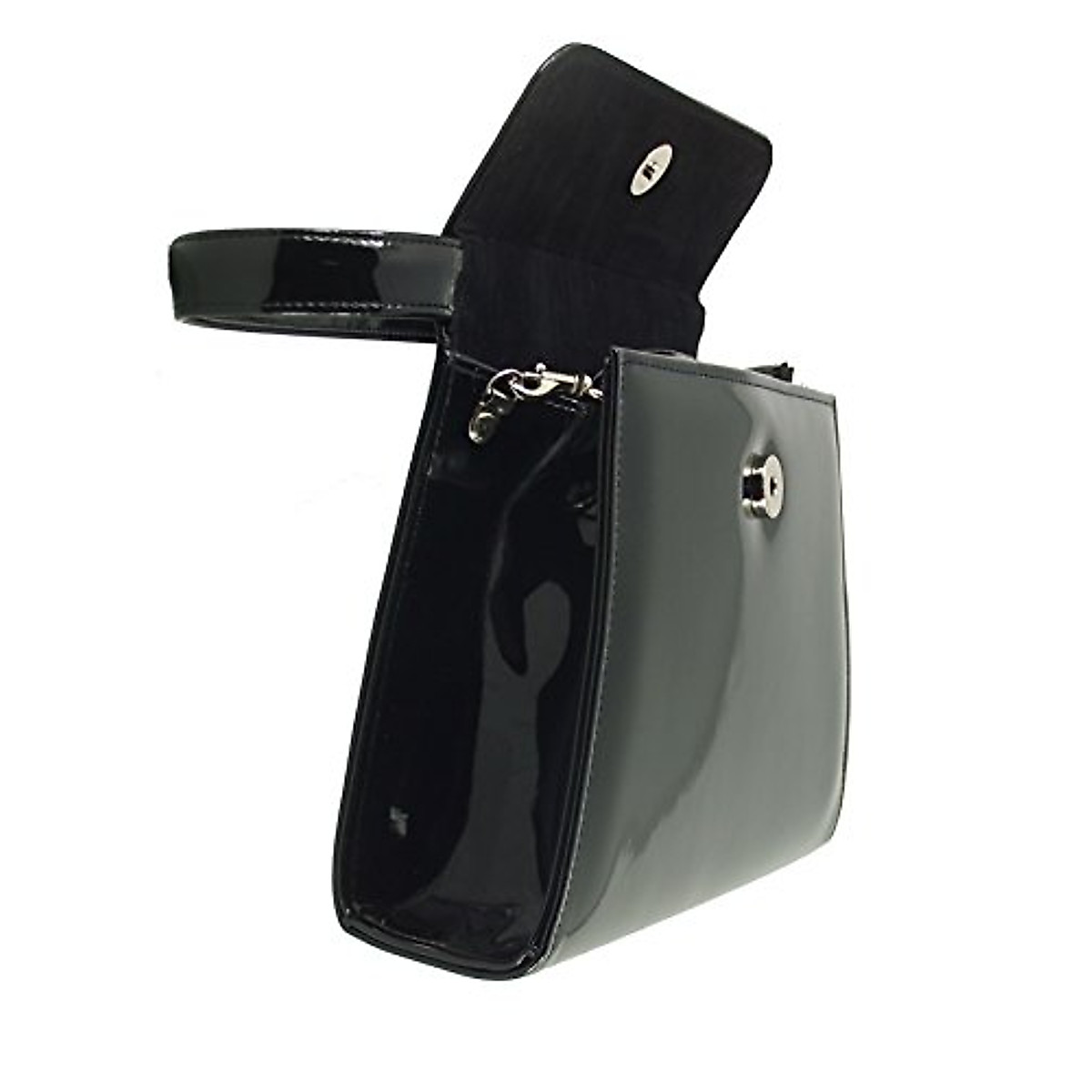 LONI Clutch Handbag Purse for Women | Shoulder & Top-Handle Grab Handbag | Nude Taupe Patent PU Leather Wedding Prom Evening