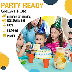 Exquisite 12 oz Orange Plastic Cups For Party 50 Pack | Orange Disposable Cups | Orange Party Cups Disposable | Plastic Party Cups Orange | 12 oz Plastic Cups Disposable | Plastic Drinking Cups