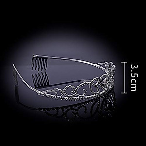 Bseash Silver Crystal Tiara Crown Headband Princess Elegant Crown with combs for Women Girls Bridal Wedding Prom Birthday Party