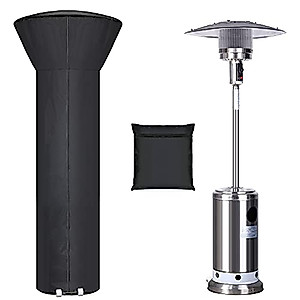 Patio Heater Covers with Zipper and Storage Bag,Waterproof,Dustproof,Wind-Resistant,Sunlight-Resistant,Snow-Resistant,Black,89'' Height x 33" Dome x 19" Base