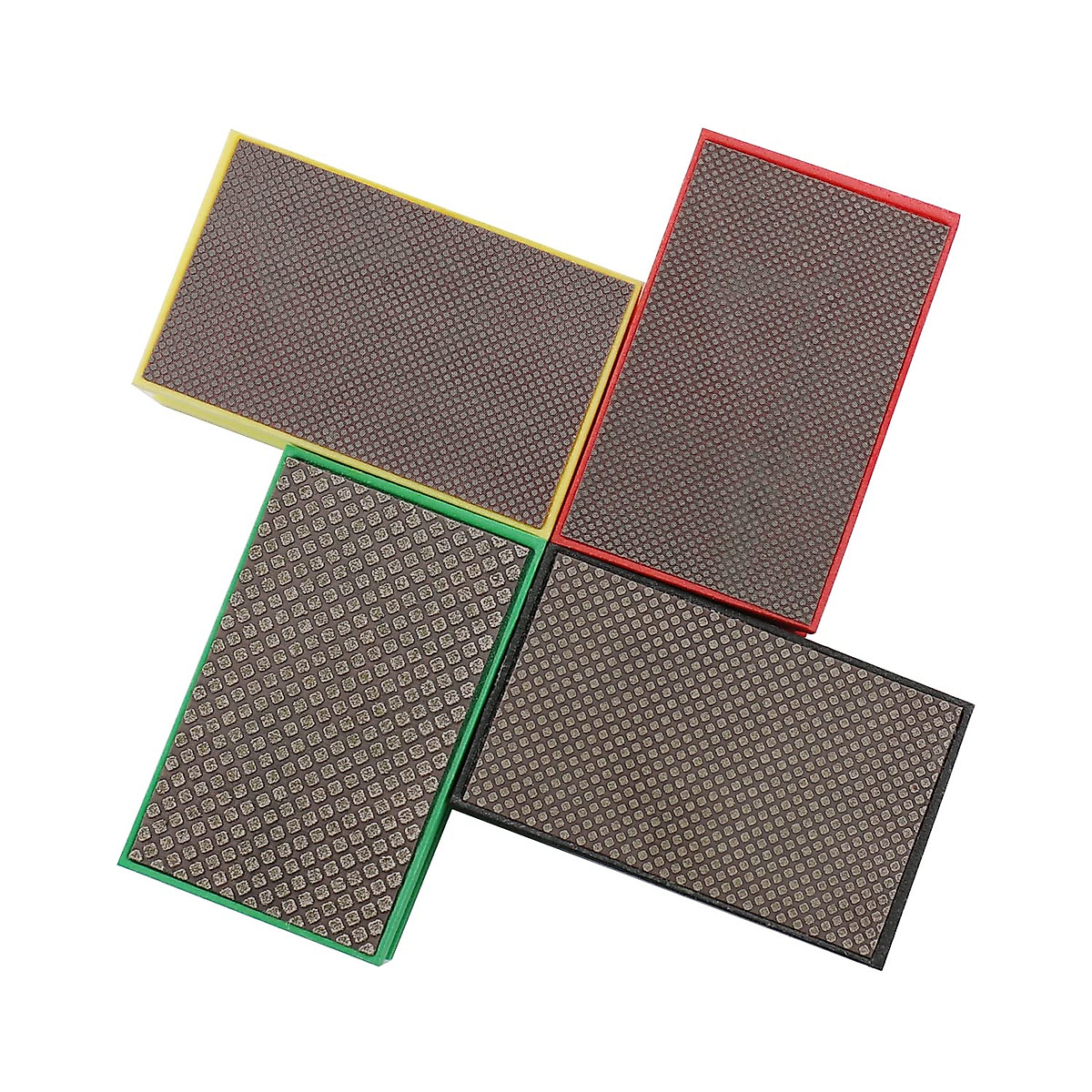 BSRTTOOL 4PCS Diamond Hand Polishing Pads Sanding Blocks Foam Backing for Tile Stone Marble Concrete Ceramics Granite Glass Wet Dry (4PCS)
