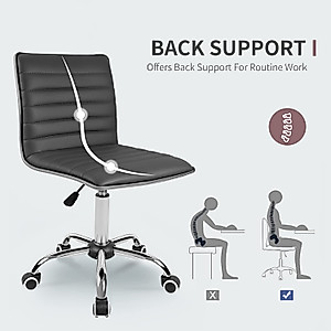 JUMMICO Office Chair Mid Back Task Chair Adjustable Home Computer Executive Desk Chair with 360° Swivel (Black)