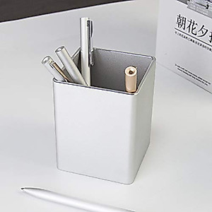 Metal Square Desk Pen Pencil Organizer Cup Storage Holder Aluminum Container Stationery Office School Supplies/for Holding Pencils, Pens, Highlighters, Markers, Scissors