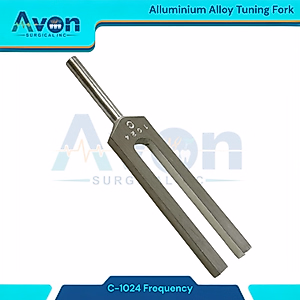 Tuning Forks C-128, C-256, C-512, C-1024 + Taylor and Buck Hammer + 5.5" Bandage Cutting Scissors + Storage Pouch Case - Student Diagnostics Bundle of 7 Items