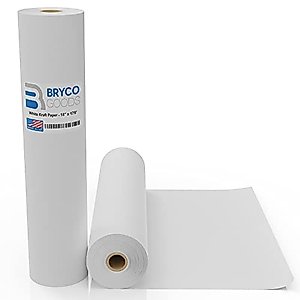 White Kraft Arts and Crafts Paper Roll - 18 inches by 175 Feet (2100 Inch) - Ideal for Paints, Wall Art, Easel Paper, Fadeless Bulletin Board Paper, Gift Wrapping Paper and Kids Crafts - Made in USA