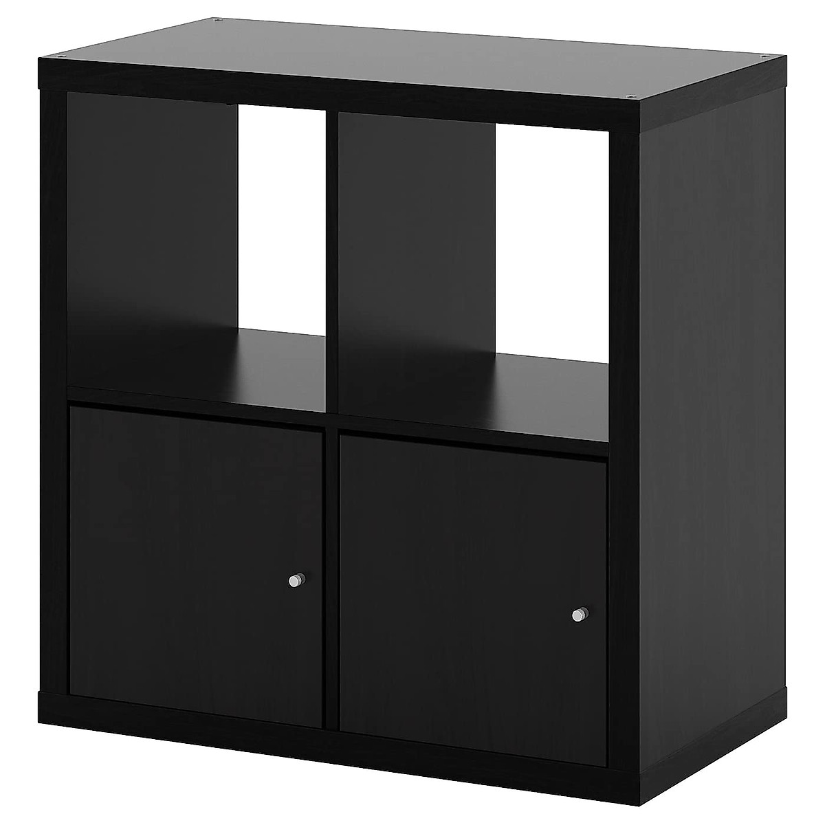 IKEA Kallax Shelf Unit with Doors Black Brown 792.782.69 Size 30 3/8x30 3/8 "