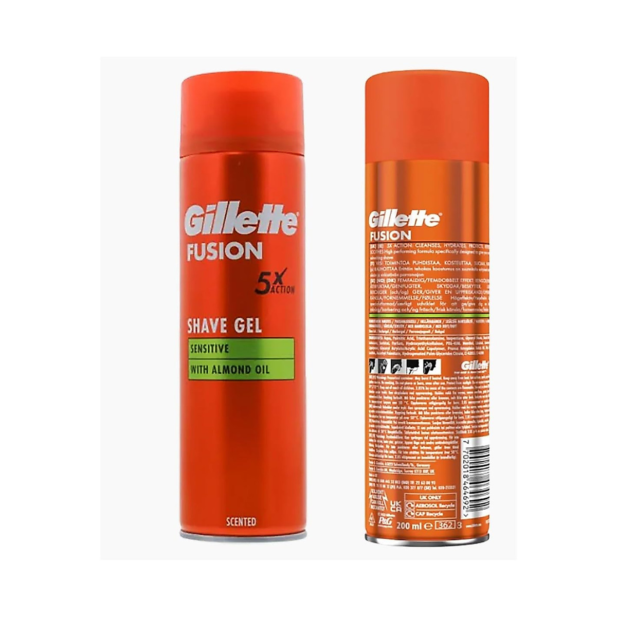 Gillette Fusion5 Hydra Gel Ultra Sensitive Shave Gel, 7 oz (Pack of 2)