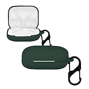 kwmobile Case Compatible with OnePlus Buds Pro Case - Silicone Cover Holder for Earbuds - Dark Green