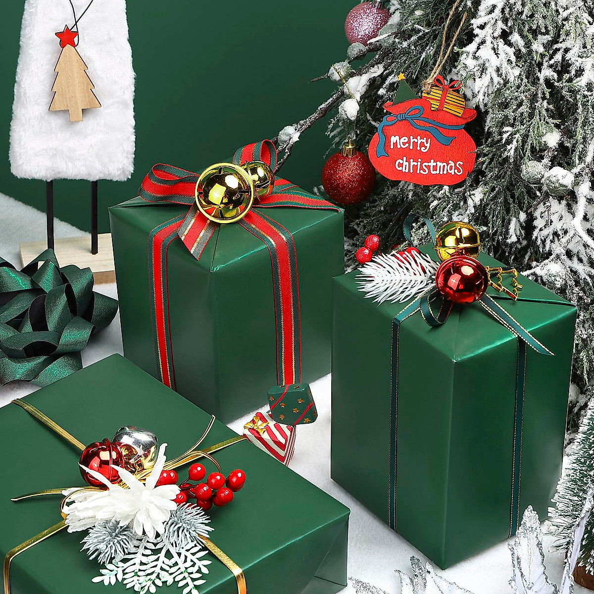 RUSPEPA Green Wrapping Paper Solid Color for Wedding, Birthday, Shower, Congrats, and Holiday - 30 inches x 100feet