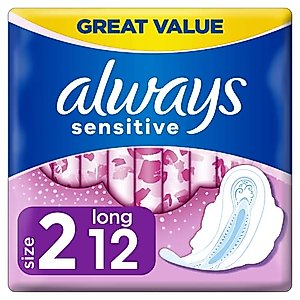 Always Sensitive Pads with Wings Ultra Long 12 Pads, Size 2 (12 Count)