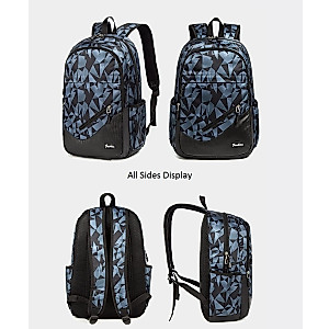 ETAISHOW Geometric Backpack for Boys Elementary School Soccer Backpack for Kids Bookbag for Teens