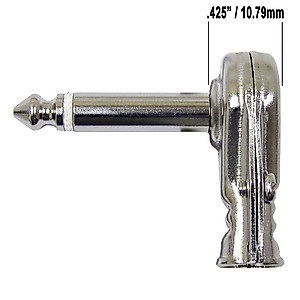 GLS Audio Pedal Board Kit DIY Patch Cables Cords - 15ft Cable with 12 Right Angled 1/4" TS Plugs - 15 Feet Wire with Low Profile Pancake Style Plug - 15' Pedalboard Cord