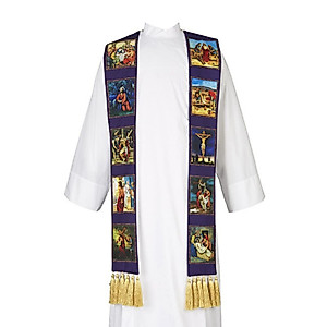 Purple Lenten Story Overlay Stole, 110 Inch