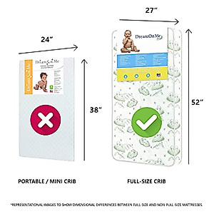 Dream On Me, Nirvana 6” 96 Coil Inner Spring Crib And Toddler Mattress I Waterproof I Green Guard Gold Certified I 10 Years Manufacture Warranty I Vinyl Cover I Made In The U.S.A