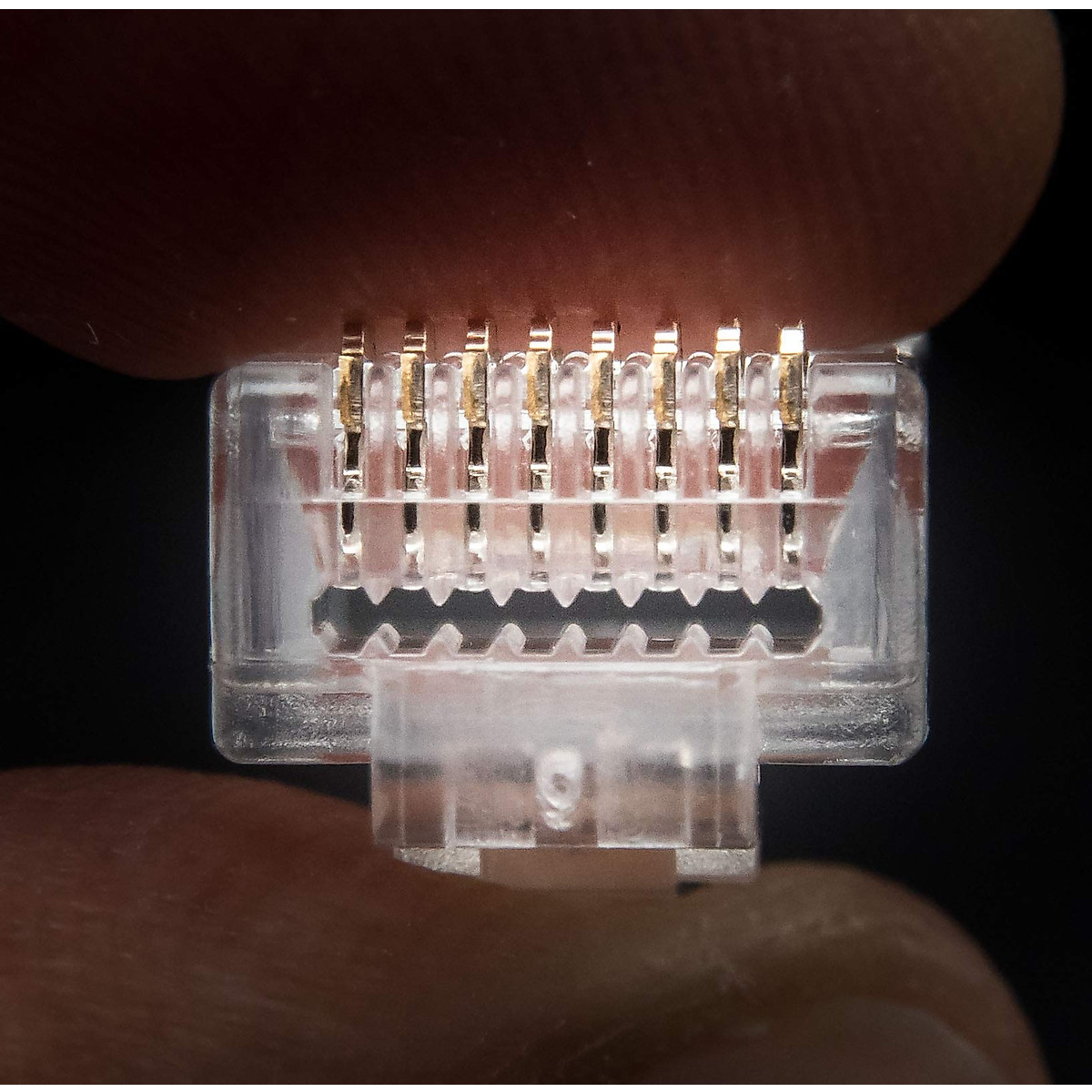 RJ45 CAT6 Passthrough Connectors (50 PCS),Gold Plated 3 Micron 3u, High Performance 3 Prong Pins (CAT6/50 PCS)