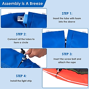 Costzon 40” Flying Saucer Tree Swing with LED Lights for Kids Adults, Indoor Outdoor Saucer Swing with Adjustable Multi-Strand Hanging Ropes, Safe Round Swing for Tree, Swing Set, Backyard (Colorful)