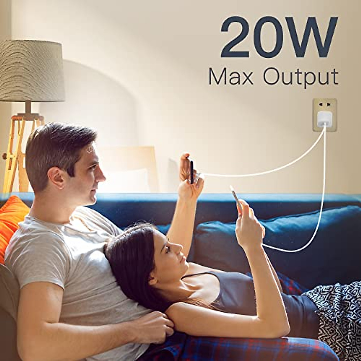 USB C Charger Block, Upgraded PD Dual Port Mini iPhone Charger with Fast Charging, USB C Wall Charger, Type C Power Adapter Block Cube Compatible for New Apple Watch 7 8 iPhone 14 13 Pro Max, White