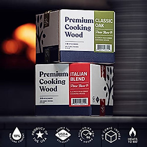 5.5" Pizza Oven Wood + Firestarter – Italian Blend – 520 Cubic Inches of Pizza Wood + Firestarter – Kiln-Dried Wood – Compatible with Ooni Pizza Ovens – 6 – 8 LBS