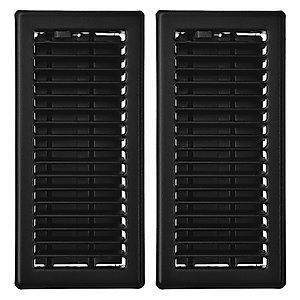 Imperial RG0254 4 x 12-Inch Louvered Floor Register, Matte Black, 2 Pack