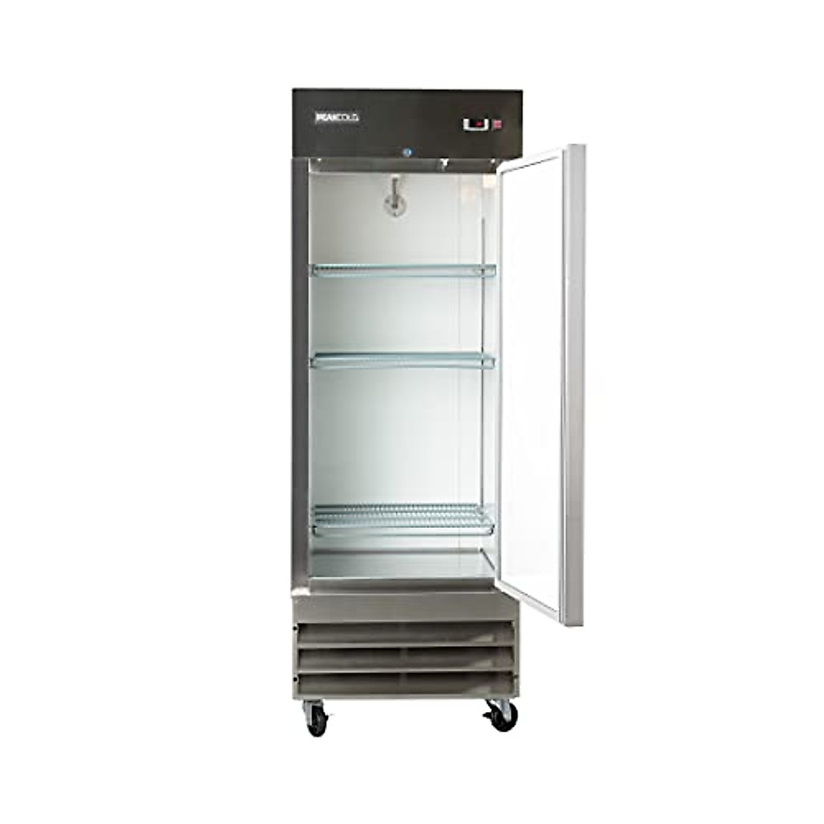 Peak Cold Single Door REFRIGERATOR; Commercial Reach In Stainless Steel, White Interior; 23 Cubic Ft, 29" Wide