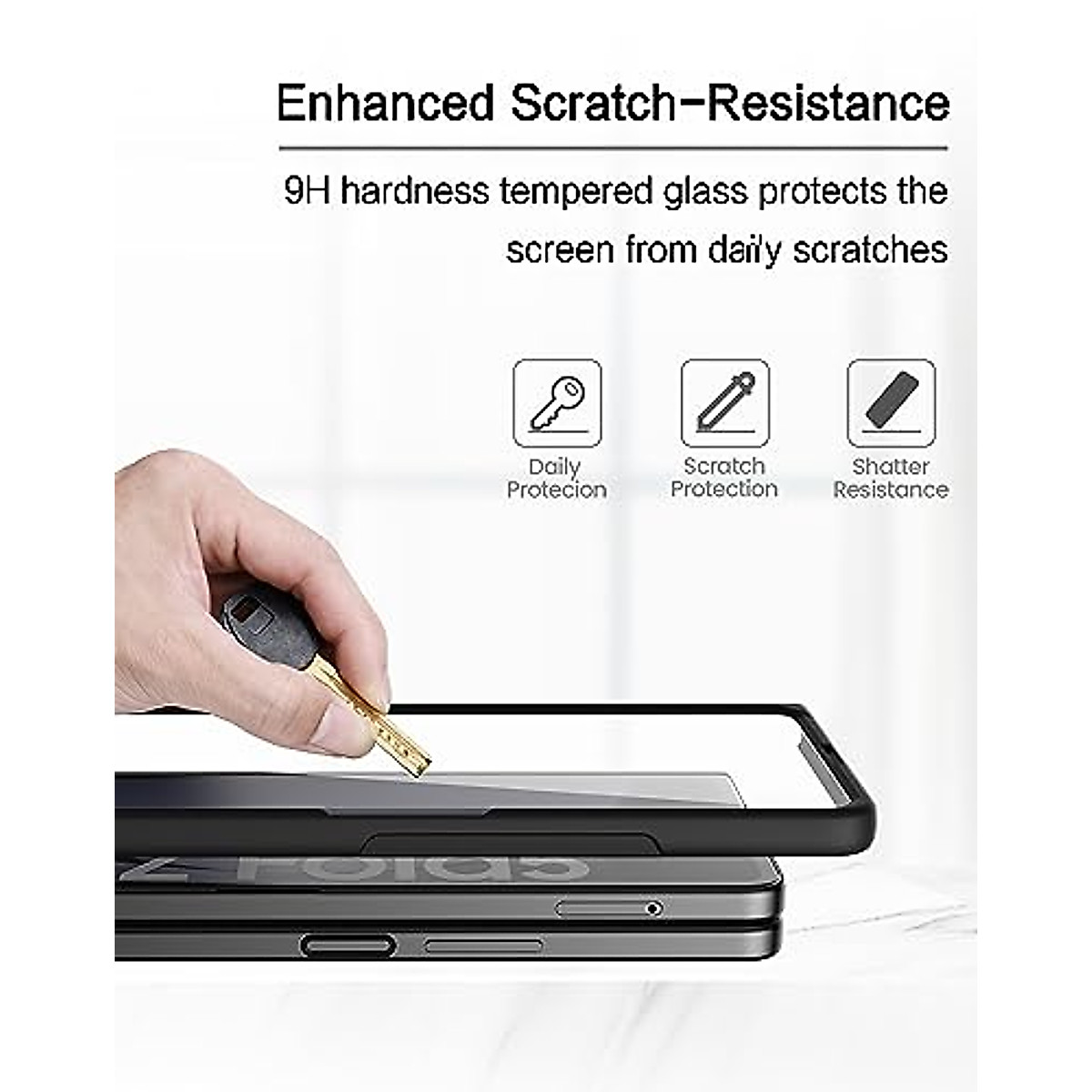 Cresee Case for Samsung Galaxy Z Fold 5 (2023) with Built-in Cover Screen Protector & Hinge Protection, Slim Hard PC + PU Protective Phone Case for Galaxy Z Fold5 5G - Lavender