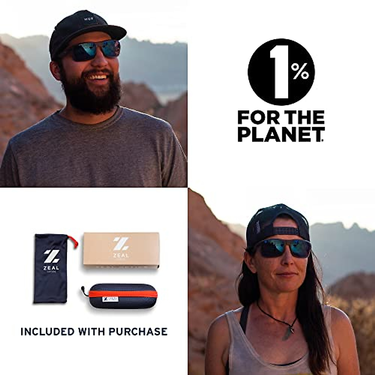 Zeal Optics Incline | Plant-Based Polarized Sunglasses for Men & Women - Matte Smoke/Polarized Horizon Blue Lens