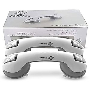 Shower Handle - 2 Pack Suction Grab Bars for Bathtubs and Showers. Shower Safety Bars for Seniors Elderly Handicap - Suction Cup Handles for Shower - Camnik