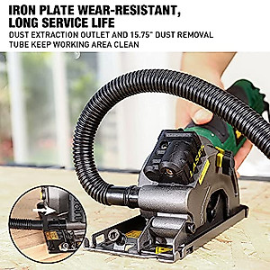 Mini Circular Saw, TECCPO 4.8Amp Compact Circular Saw, 3700RPM, with Laser Guide, Scale Ruler, Vacuum Port, 3 Blades for Cutting Woods, Tile and Soft Metal. Ideal Design for Small Projects -TAPS22P