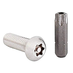 (100pcs) BelMetric Button Head Tamper Proof Screws M8X25 Stainlesss Steel Button Head Security Screw Torx 40 with Pin, SBT8X25SS