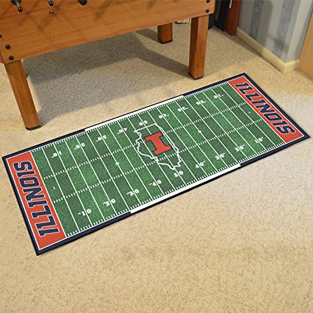 FANMATS 7541 Illinois Illini Field Runner Rug - 30in. x 72in.
