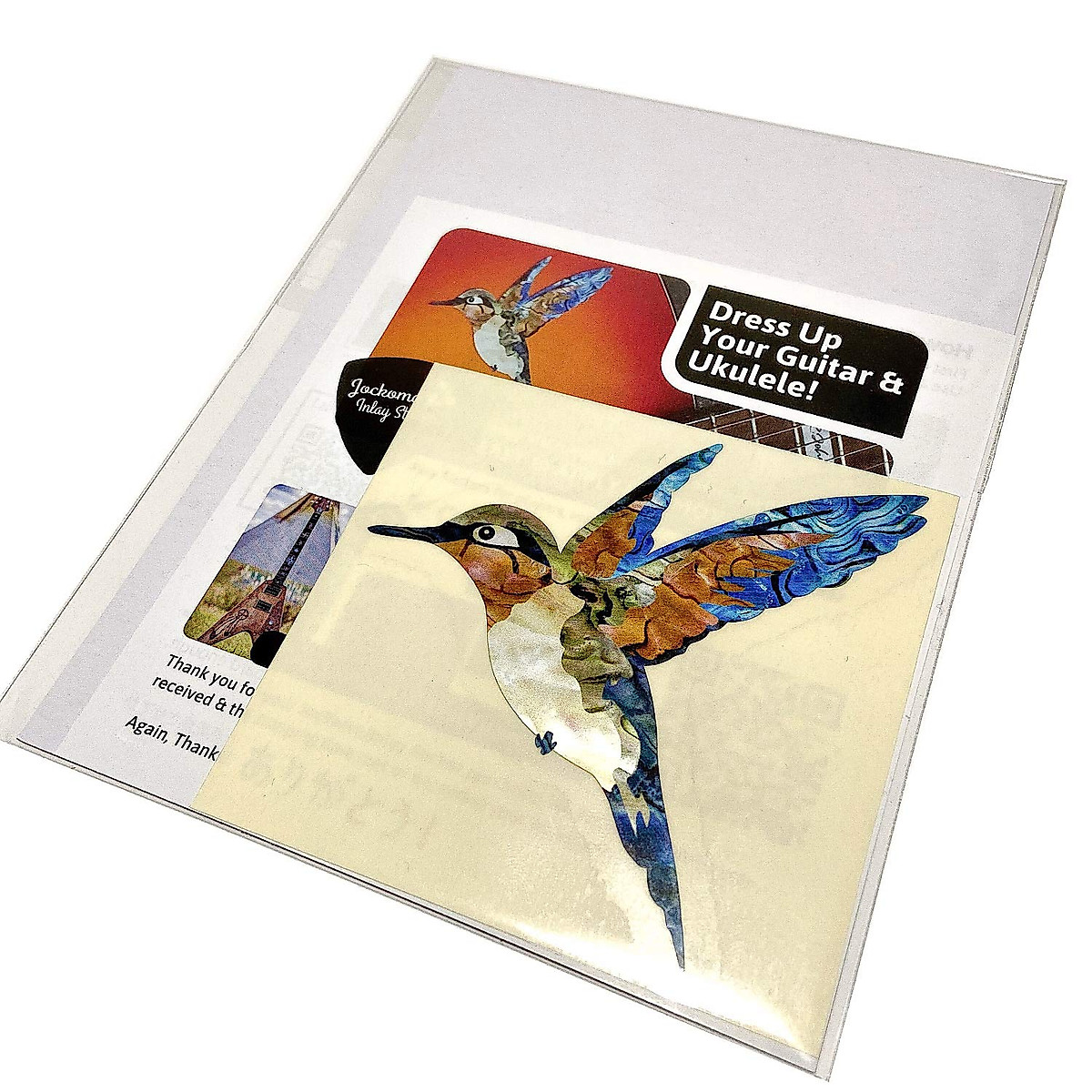 Jacamow Guitar and Bass Instrument Inlay Sticker Hummingbird