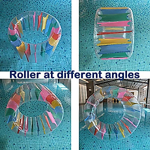 ALLADINBOX Inflatable Roller Float, 40" Colorful Water Wheel, Swimming Pool Rainbow Roller Toy for Kids and Adults Outdoors, Recommended Age 3 Years+