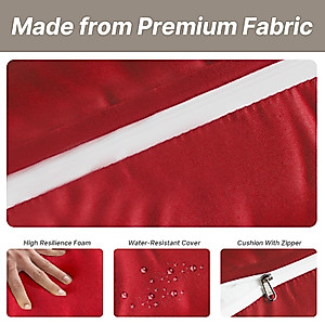 Gotland 3 Pieces Patio Swivel Rocker Wicker Chairs-Outdoor Swivel Rocking Chairs with 1 Rattan Coffee Table&2 Red Thickened Cushions Outdoor Furniture Conversation Sets for Patio Porch Garden