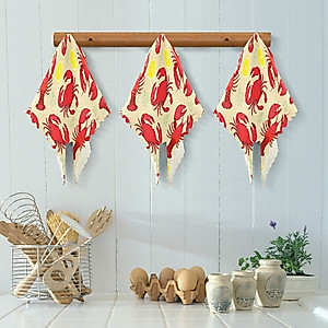 senya 6 Pack Dish Cloths Dish Towels Lemon Crawfish Reusable Kitchen Hand Towels