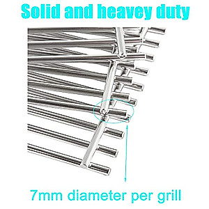 PETKAO 18 13/16 x 9 13/16" Stainless Steel Cooking Grill Grate for KitchenAid 720-0745B 720-0745A 740-0780 720-0709C 720-0826 720-0819 Nexgrill 720-0745 720-0745A 720-0745B, 3PCS