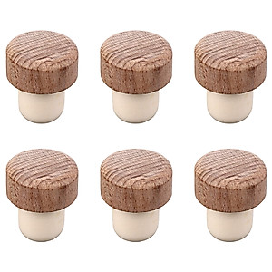 6 Pcs Wooden Wine Bottle Stopper Wood Wine Corks Crafts Replacement Corks for Wine Beer Bottle Glass Bottles DIY Craft