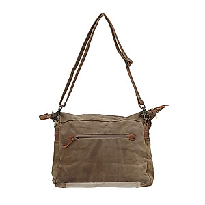 Genuine Upcycled Vintage Canvas Leather Trim Crossbody Bag