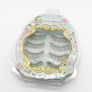 ORD Natural Brown False Lashes 3D Light Medium Brown Color Eyelashes Reusable Lightweight Comfortable Short Wispies Eye Makeup 4 Pairs Lash Value Pack (Brown), 4 Pair (Pack of 1)