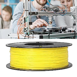 Kadimendium 3D Printer Filament, 1kg Spool 1.75mm PLA Print Filament Consumables Smokeless Low Shrinkage Good Adhesion for Industrial Devices(Yellow)