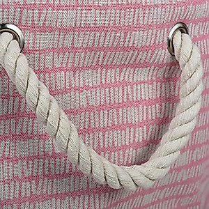 DII Polyester Container with Handles, Keeping Score Storage Bin, Medium Round, Pink Sorbet