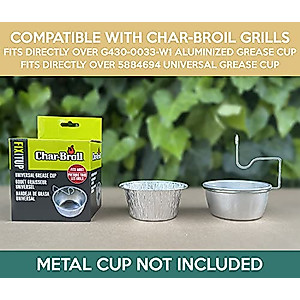 (20 Pack) Grease Cup Foil Liner Compatible with Char-Broil Grills G430-0033-W1 Aluminized Grease Cup and Model 5884694 Universal