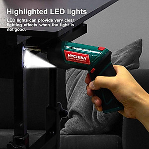 Cordless Screwdriver 6 N.m, HYCHIKA 4V 2000mAh Electric Screwdriver Gun, Adjustable 2 Position Handles, Front LED, DC Charging, 20pcs Accessories