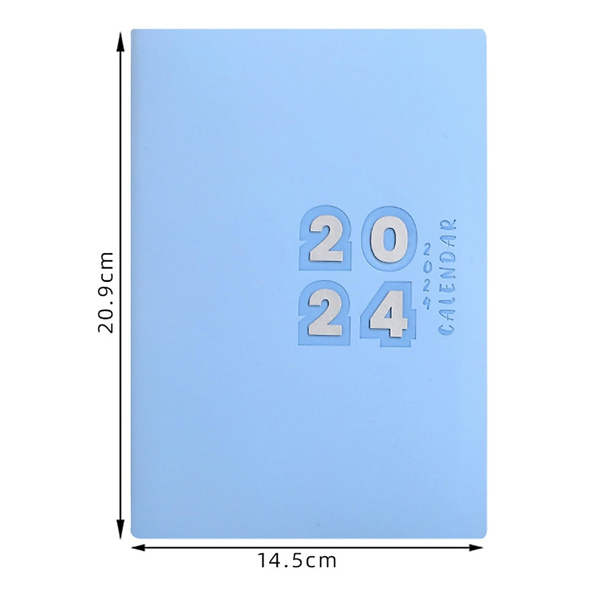 Saterkali 2024 Planner-Weekly and Monthly English Planner Faux Leather Hardcover Elasticized 155 Ink-Proof Pages A5 Size Elegant Diary Notebook Student Products Grey