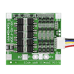 HiLetgo 14.8V 4S 30A 18650 Li-ion Lithium Battery BMS PCB Integrated Circuits Protection Board Cell Balance