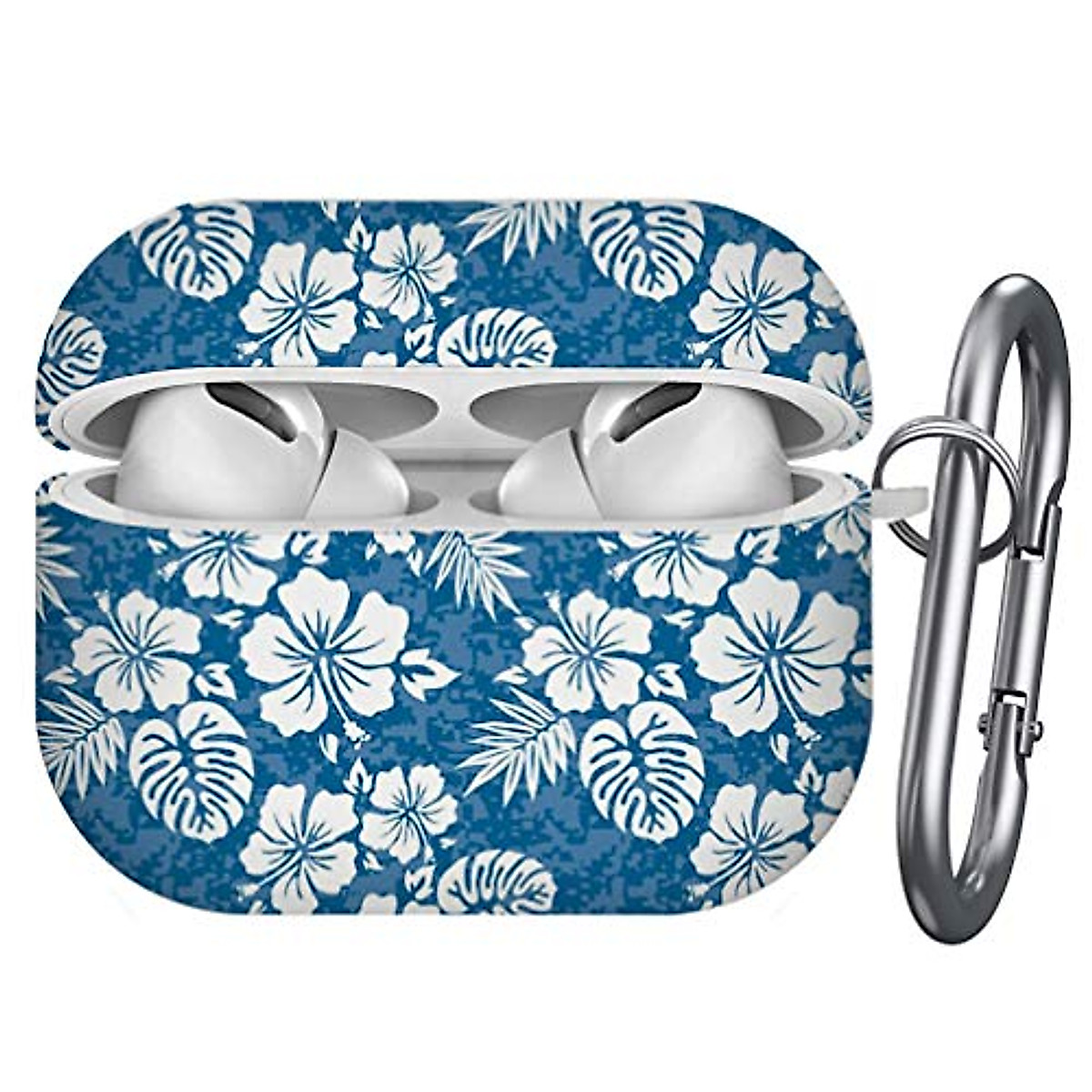 Art-Strap Protective Case, Compatible with AirPods Pro - Shockproof Soft TPU Gel Case Cover with Keychain Carabiner Replacement for Apple AirPods Pro (Aloha Hawaiian Flowers)
