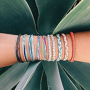 Pura Vida Rose Quartz Bracelet - Handcrafted with Iron-Coated Copper Charm - Wax-Coated, 100% Waterproof