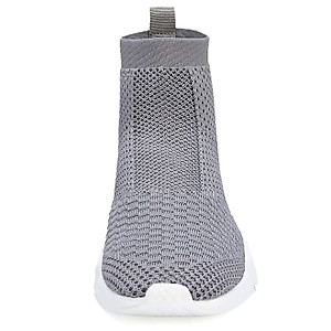 Voiv Womens Slip On Walking Shoes Mens Athletic Running Sneakers High Top Lightweight Knit Tennis Shoes Casual Work Shoes Gray 37